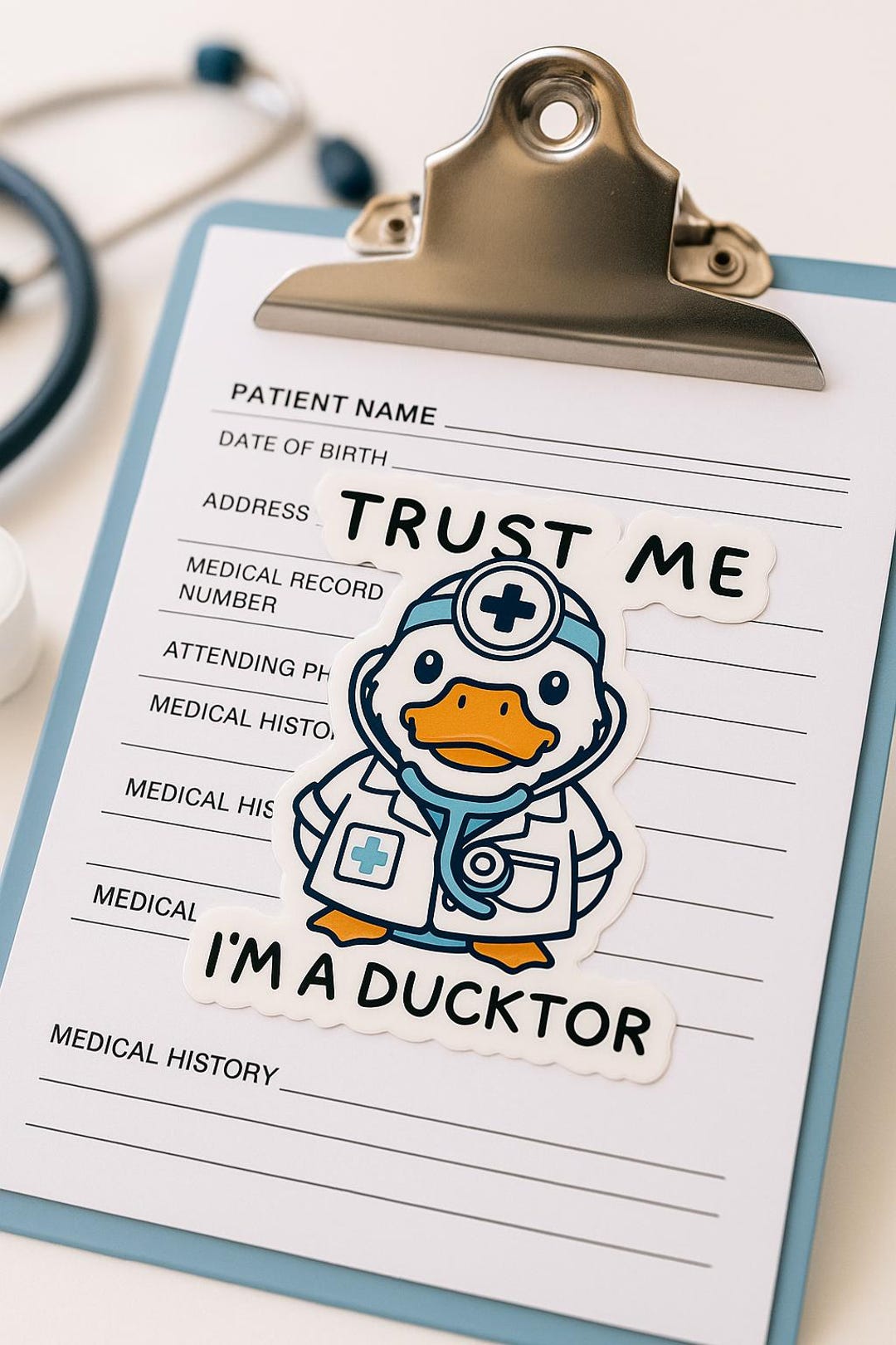 Ducktor Vinyl Sticker: Funny Doctor Duck, Medical Humor - Etsy