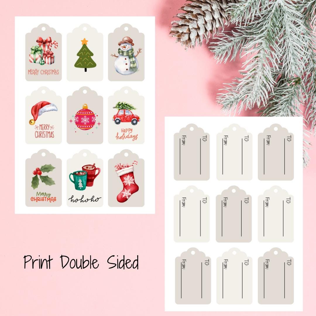 Festive Season Printable Gift Tags for Holiday Presents Instant ...