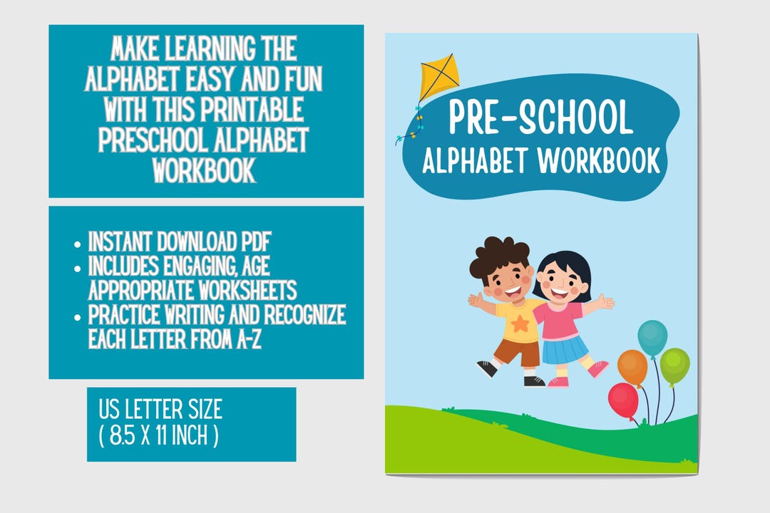 A-Z Letter Tracing Workbook: Printable Preschool Alphabet Learning PDF ...