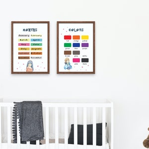 Educational Poster Set for Playroom and Kids and Toddlers,printable ...