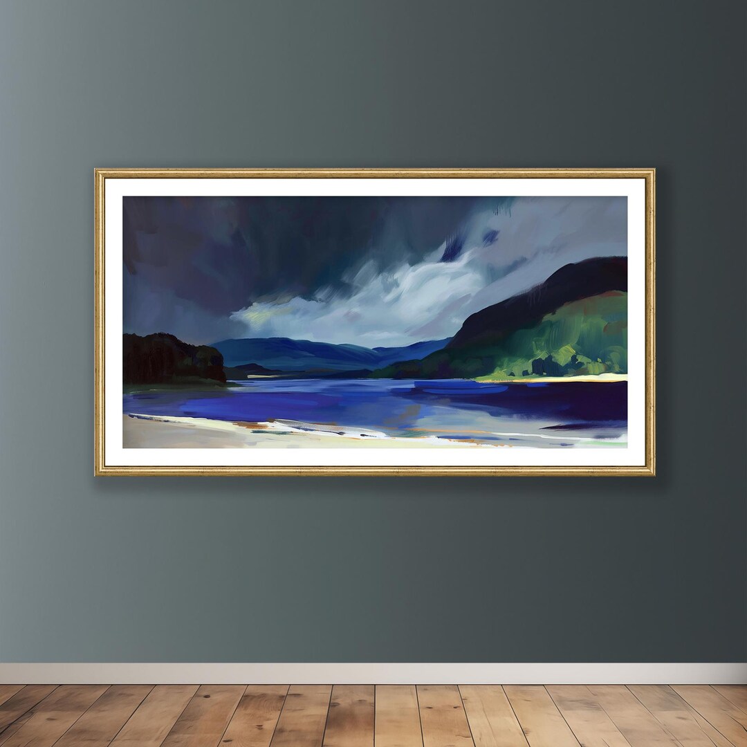 Abstract Landscape Lake District Oil Painting, Coniston Water Art Print ...