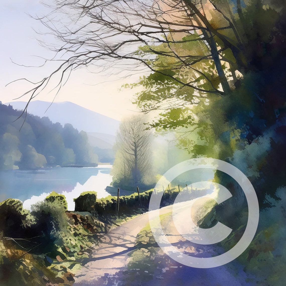 Lake District Watercolour Print, Lake District Landscape Painting ...