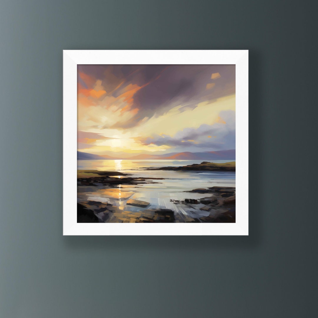 Abstract Oil Painting Donegal Beach Ireland, Irish Landscape Paintings ...