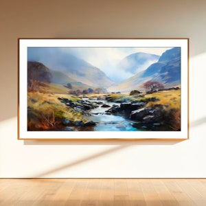 Lake District Landscape Painting, Digital Landscape Watercolour ...