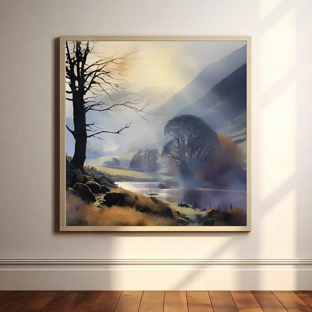 Lake District Watercolour Print, Lake District Landscape Painting ...