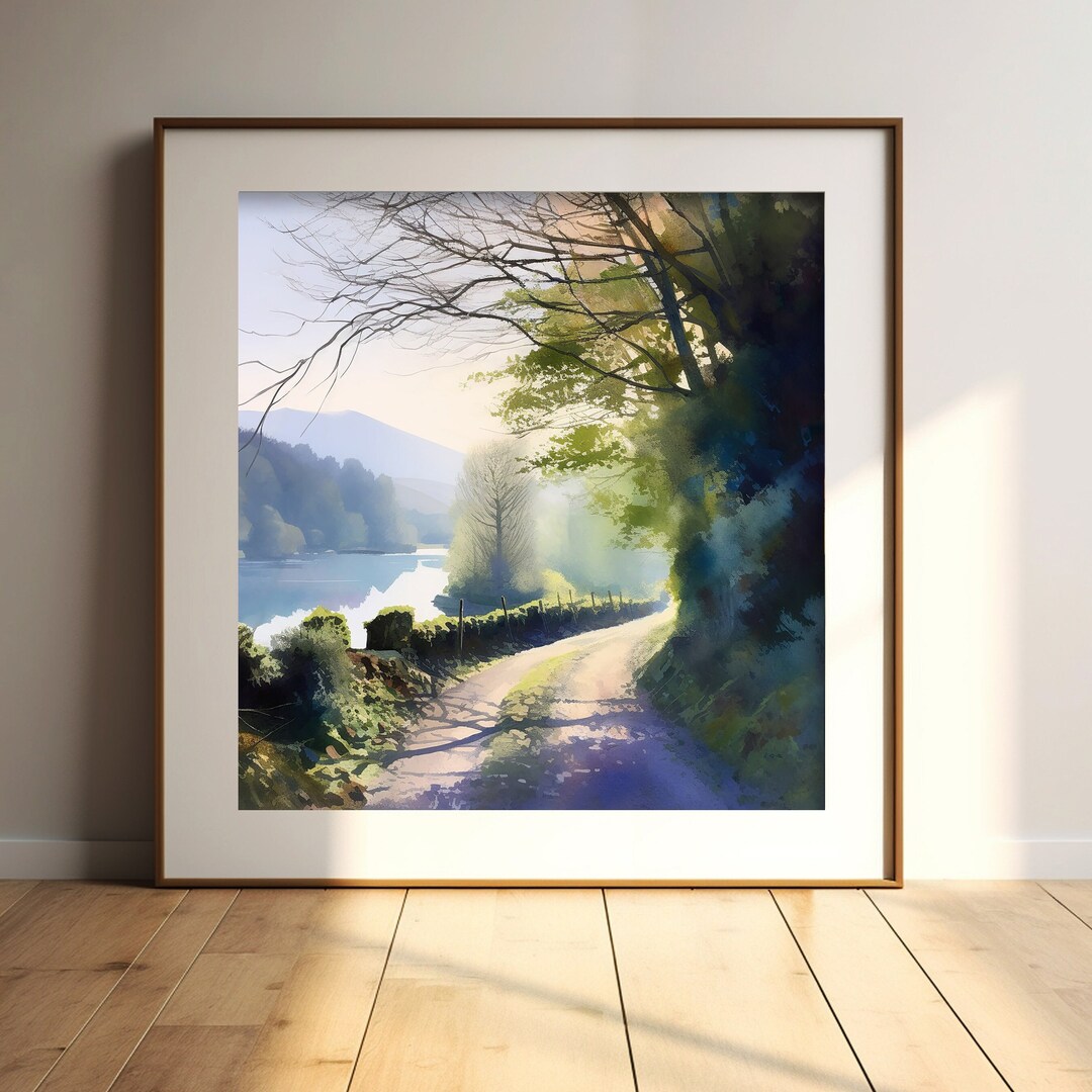 Lake District Watercolour Print, Lake District Landscape Painting ...