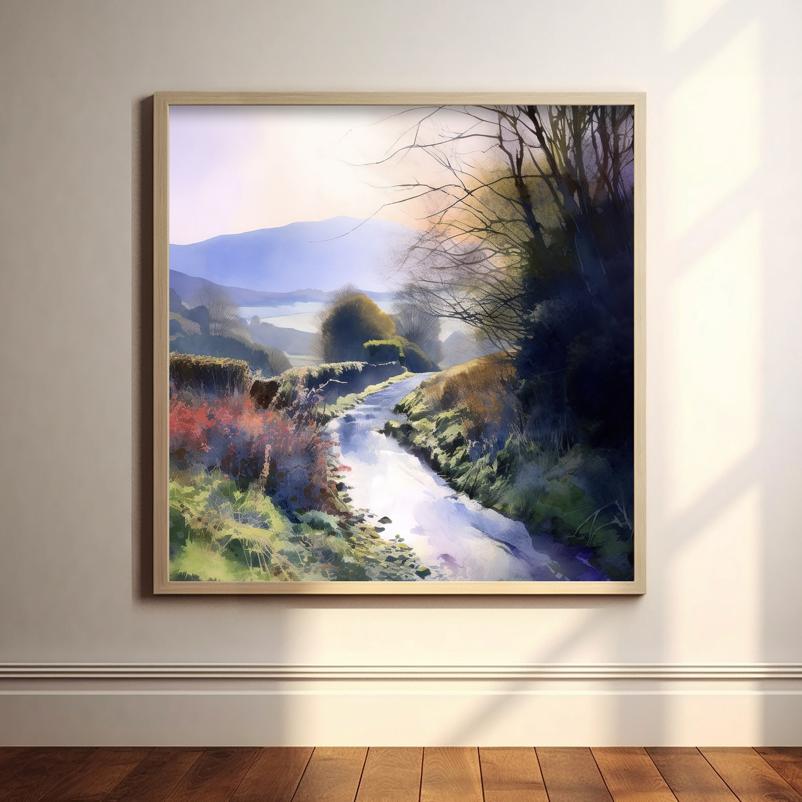 Lake District Watercolour Print, Lake District Landscape Painting ...