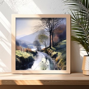 Lake District Watercolour Print, Lake District Landscape Painting ...