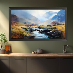 Lake District Landscape Painting, Digital Landscape Watercolour ...