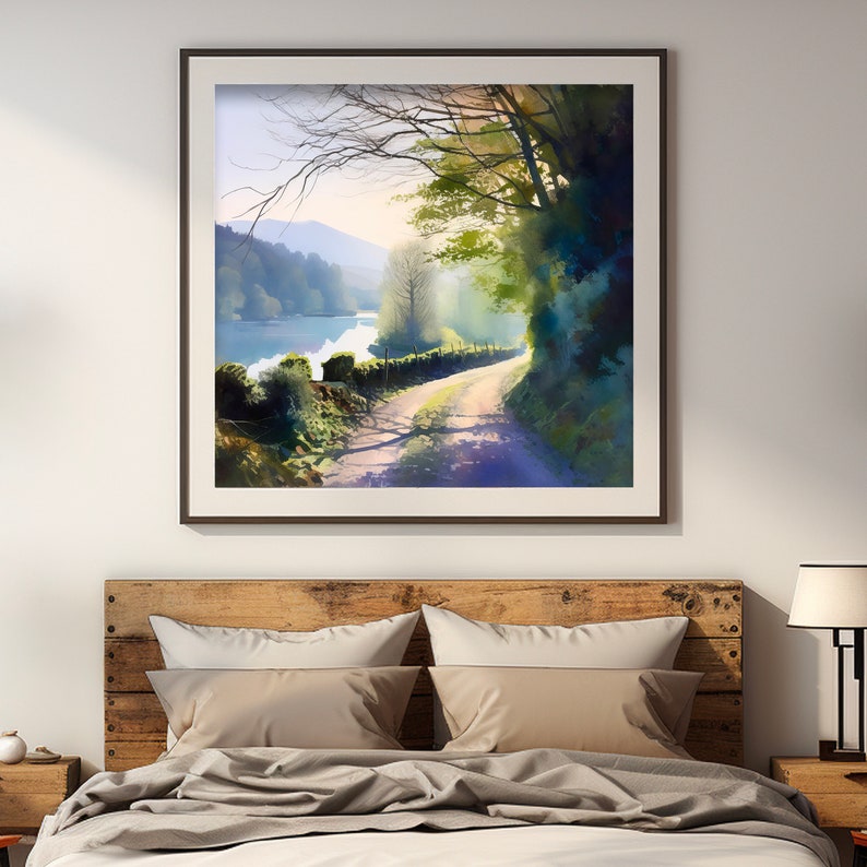 Lake District Watercolour Print, Lake District Landscape Painting ...
