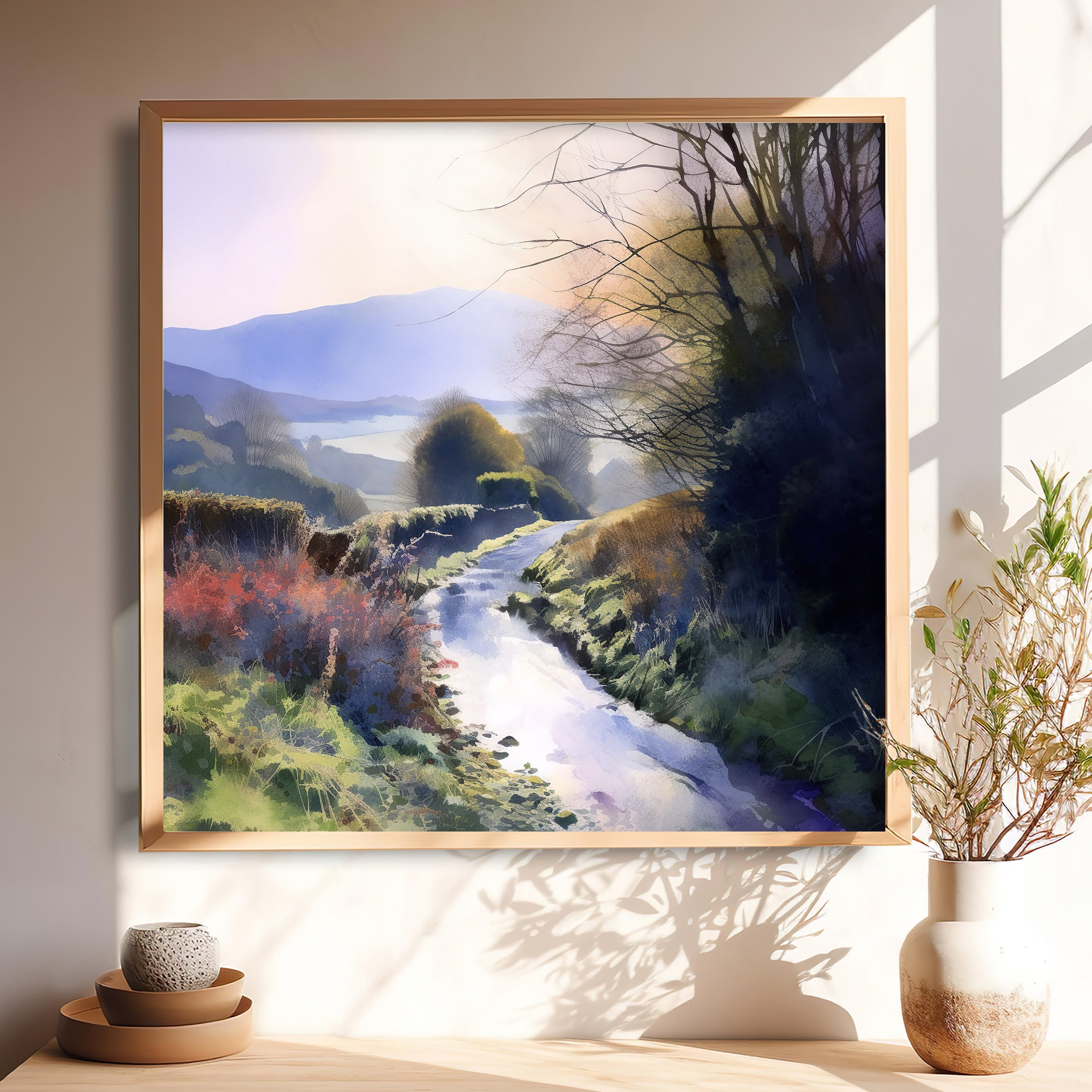 Lake District Watercolour Print, Lake District Landscape Painting ...