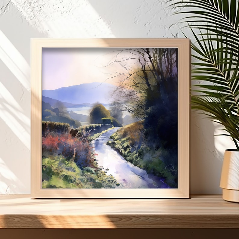 Lake District Watercolour Print, Lake District Landscape Painting ...