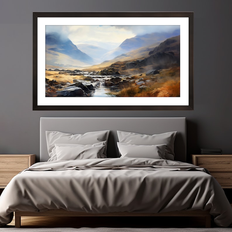Lake District Landscape Painting, Lake District Watercolour Print ...