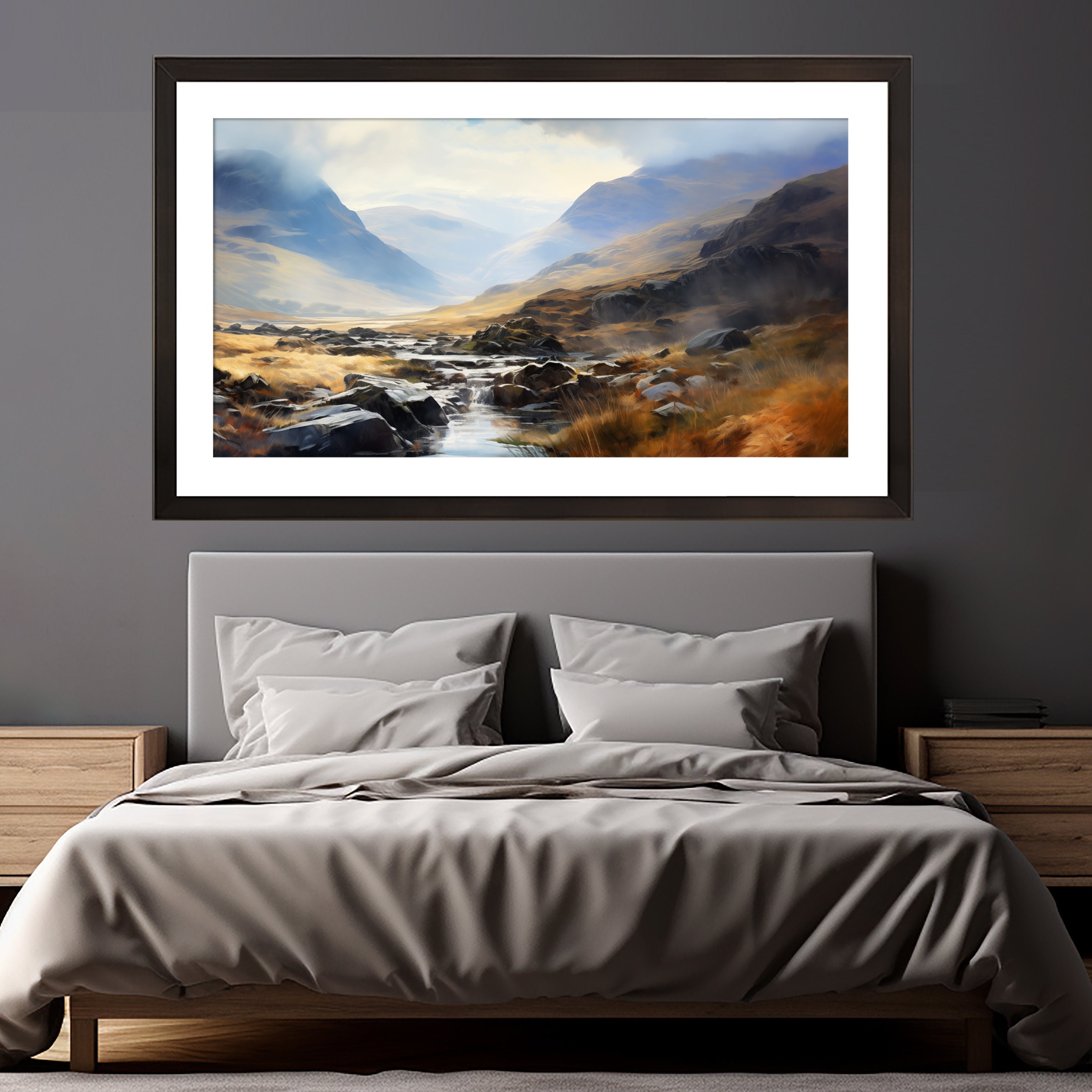 Lake District Landscape Painting, Lake District Watercolour Print ...