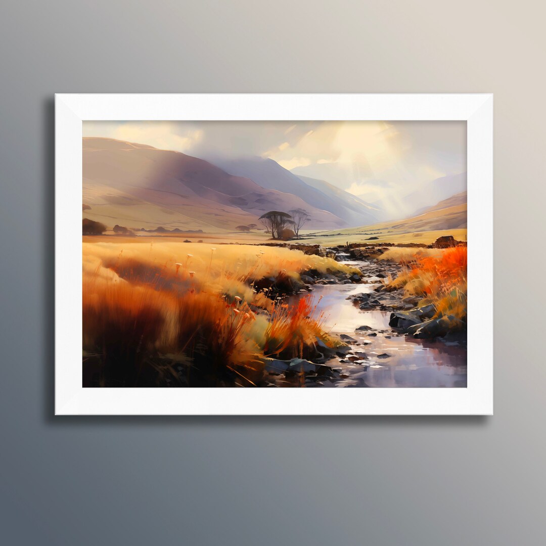 Lake District Landscape Watercolour Print, Large Printable Digital Wall ...