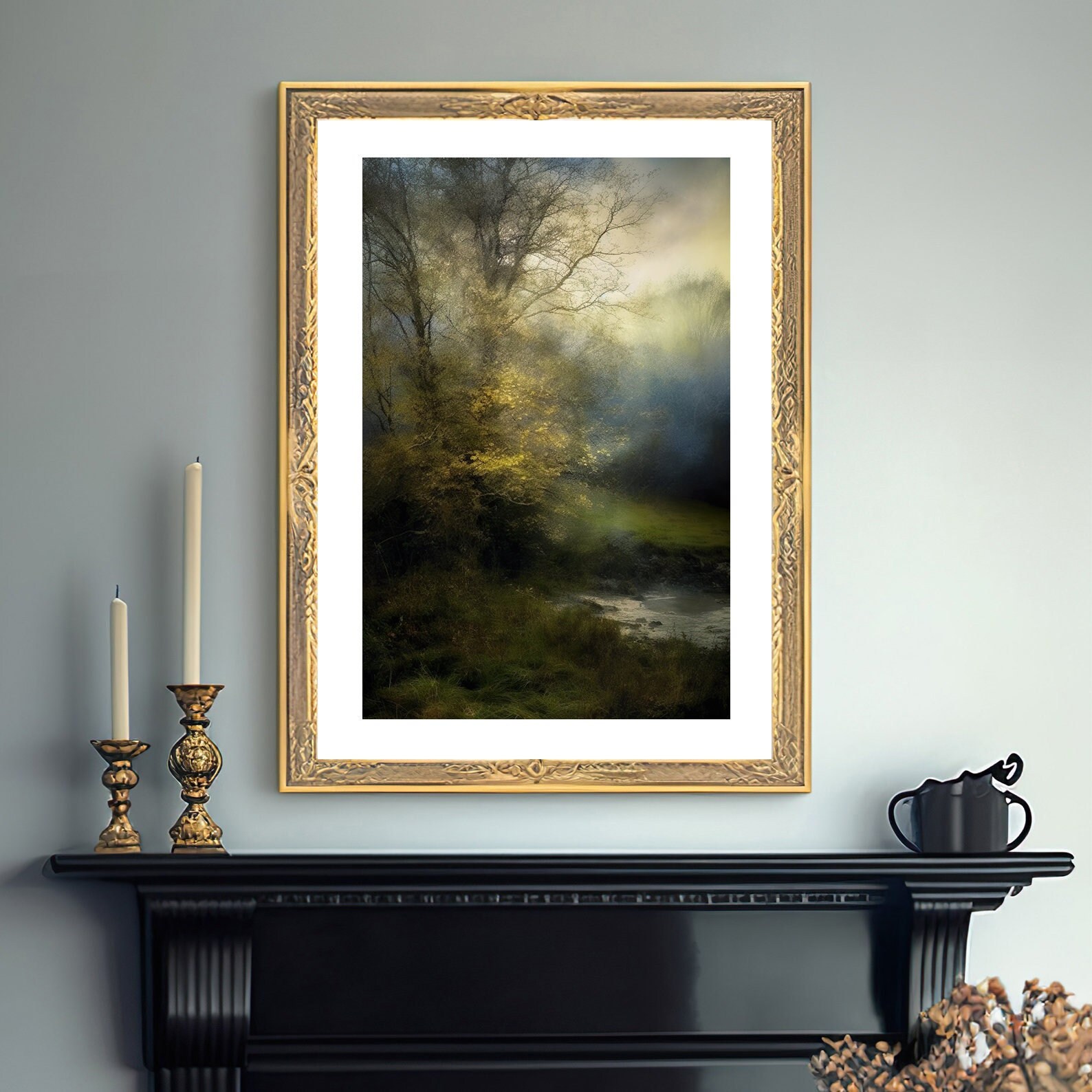 Rustic Lake District Print, Lake District Landscape Oil Painting ...