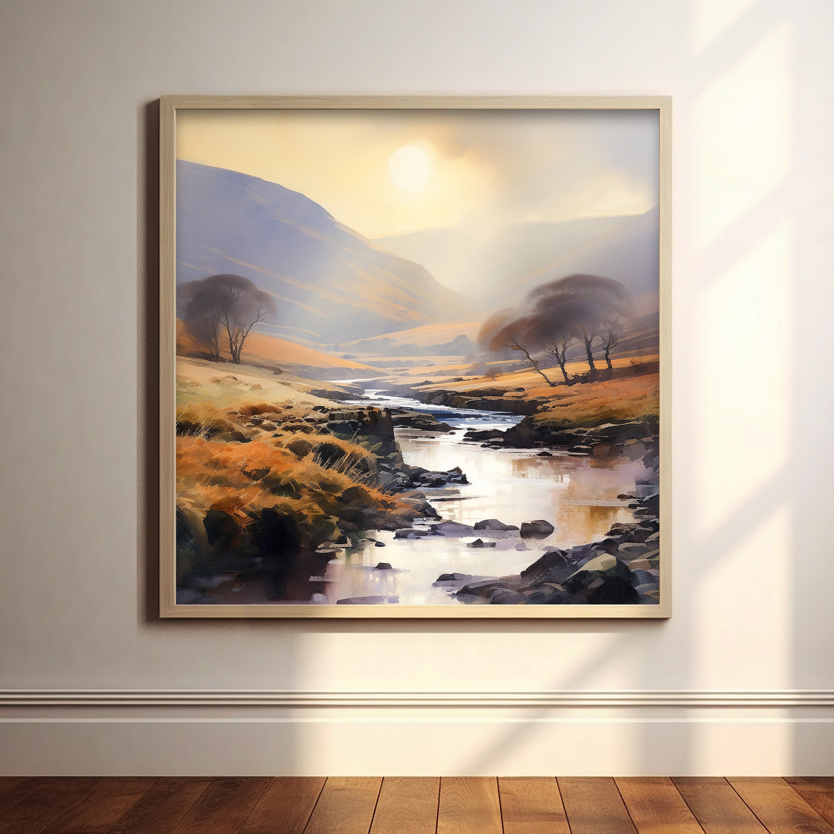 Lake District Landscape Watercolour Print, Large Printable Digital Wall ...