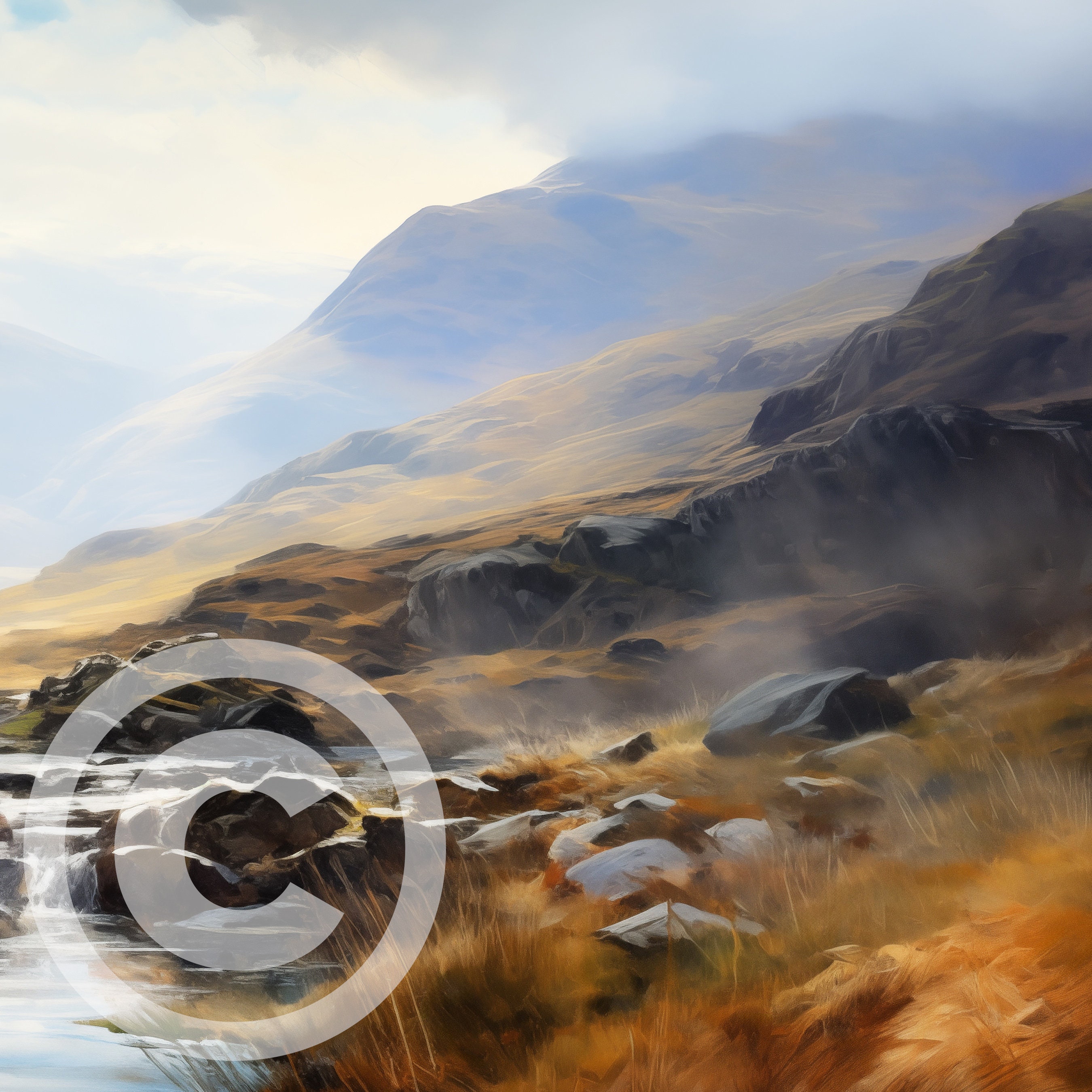 Lake District Landscape Painting, Lake District Watercolour Print ...