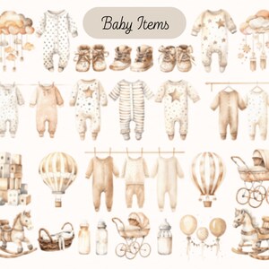 Gender Neutral Baby Clipart Watercolor Neutral Baby Shower Clipart ...