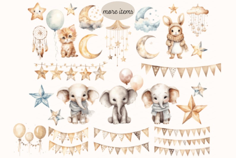 Gender Neutral Baby Clipart Watercolor Neutral Baby Shower Clipart ...