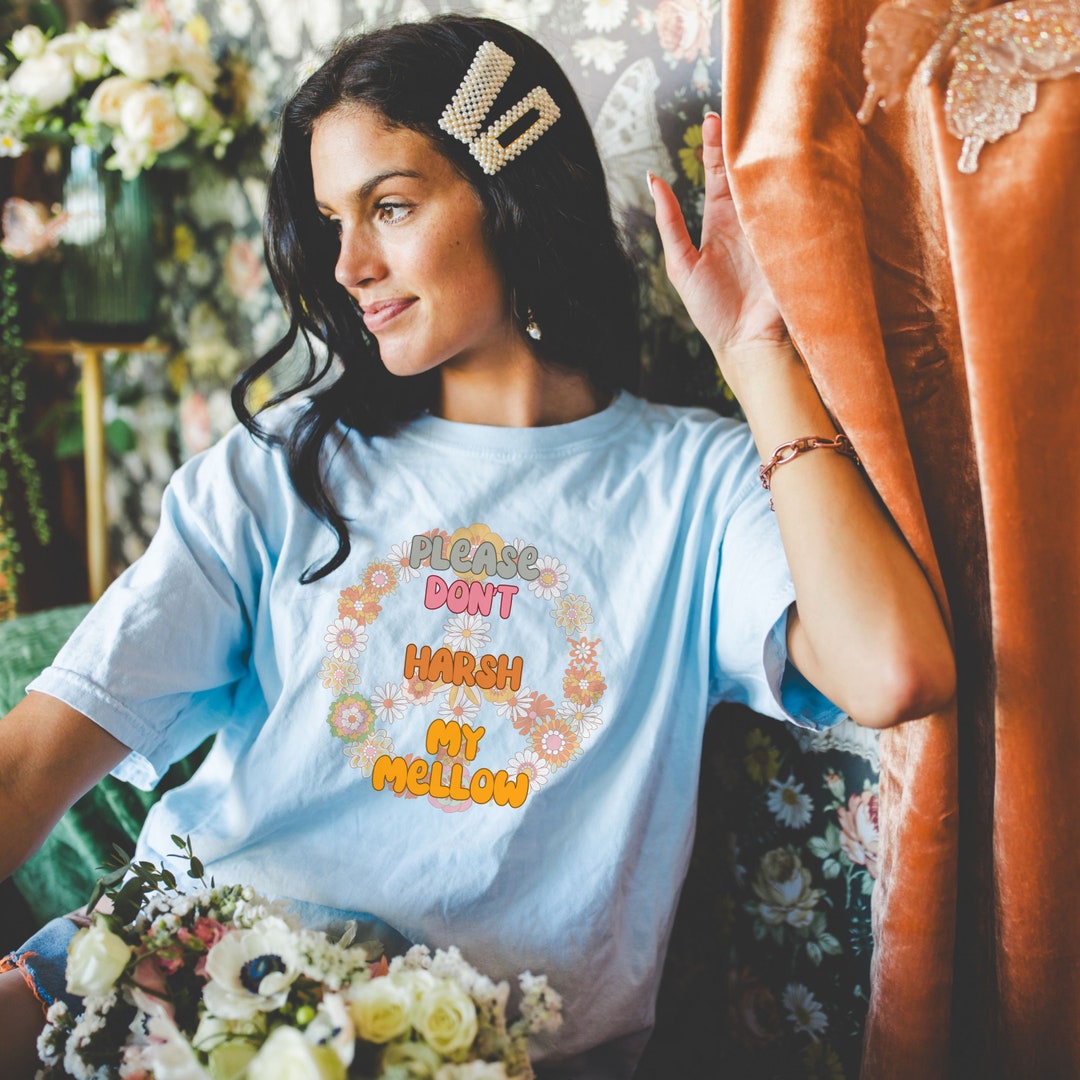 Please Don't Harsh My Mellow Graphic Tshirt, Comfort Colors, Retro ...