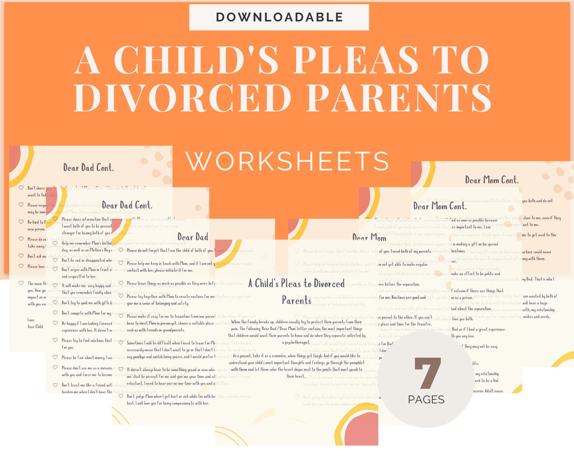 Healing Together: Divorce Coping Worksheets for Kids and Parents - Etsy