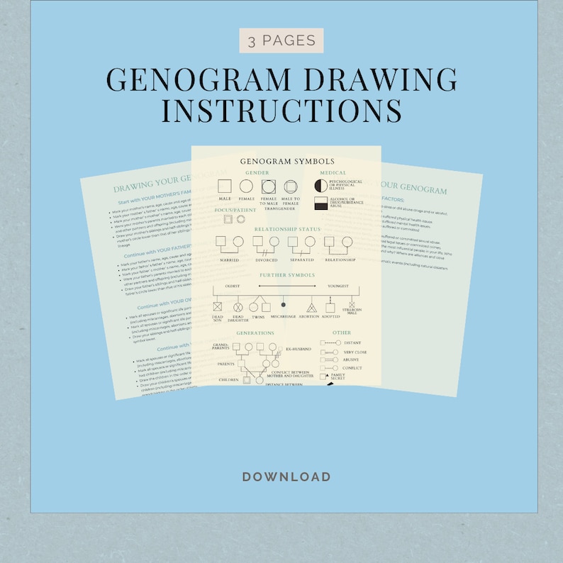 Family Therapy, Genogram Workbook Made by a Therapist, Family Tree ...