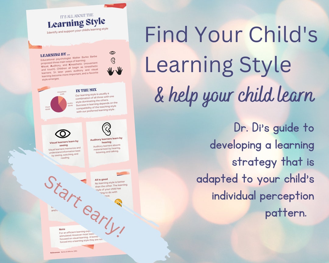 Child Learning Style, Printable Guide and Worksheets for Parents and ...