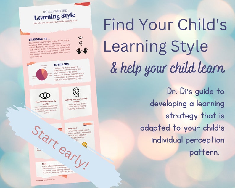 Child Learning Style, Printable Guide and Worksheets for Parents and ...