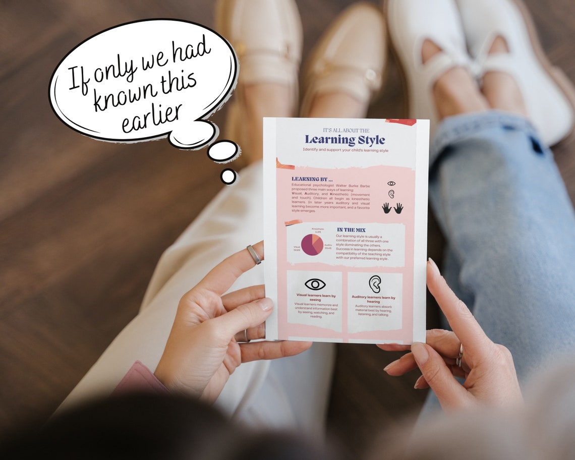 Child Learning Style, Printable Guide and Worksheets for Parents and ...