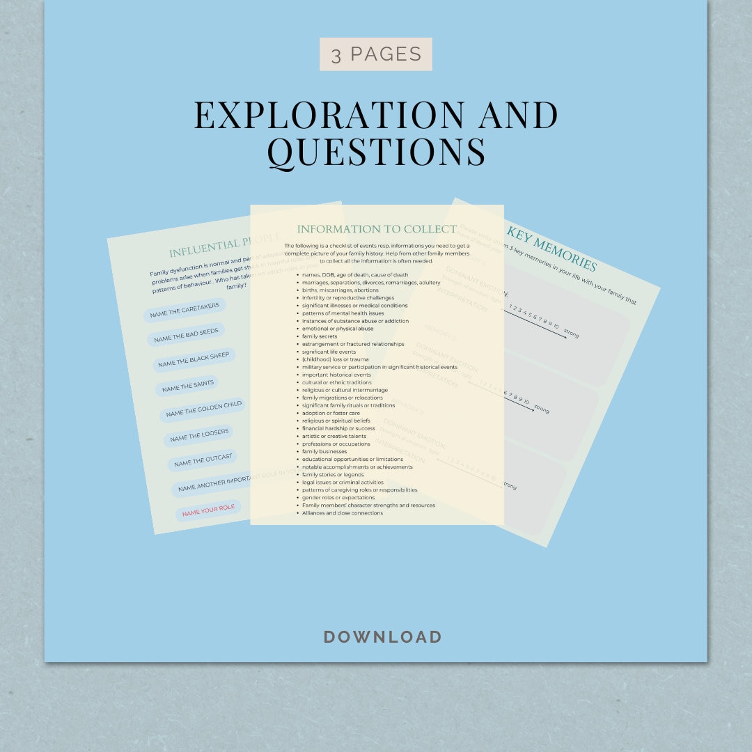 Family Therapy, Genogram Workbook Made by a Therapist, Family Tree ...