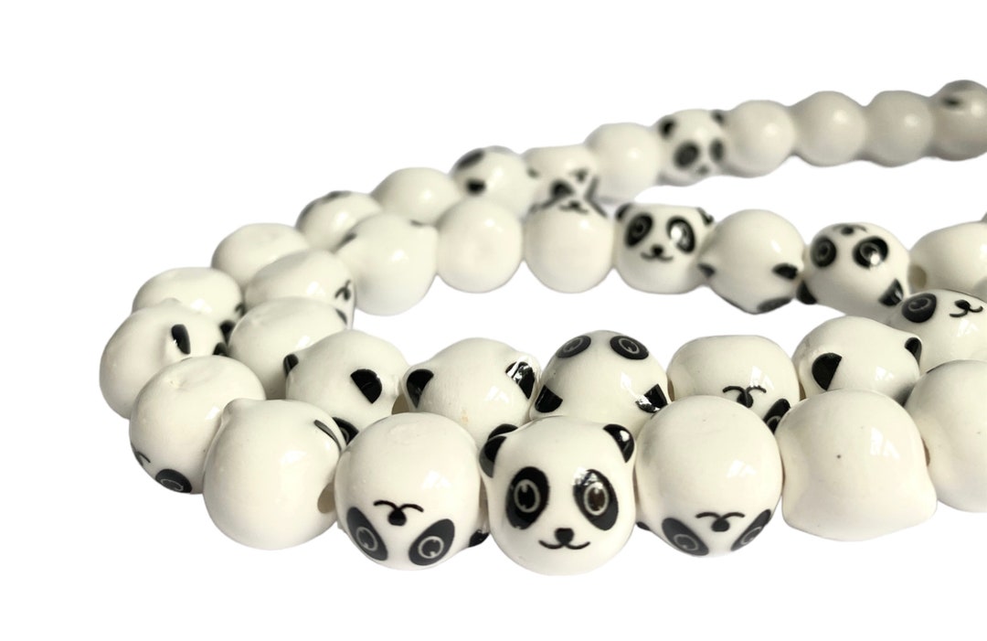 Handmade Ceramic Panda Charm,panda Beads,porcelain Bead,4pcs in a Pack ...