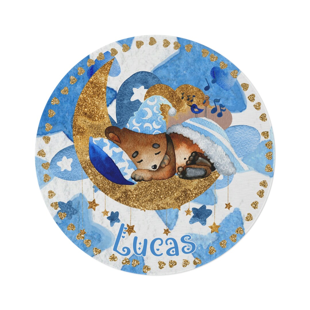 Personalized Large 60x60 Baby Boy Nursery Rug, Personalised Nursery ...