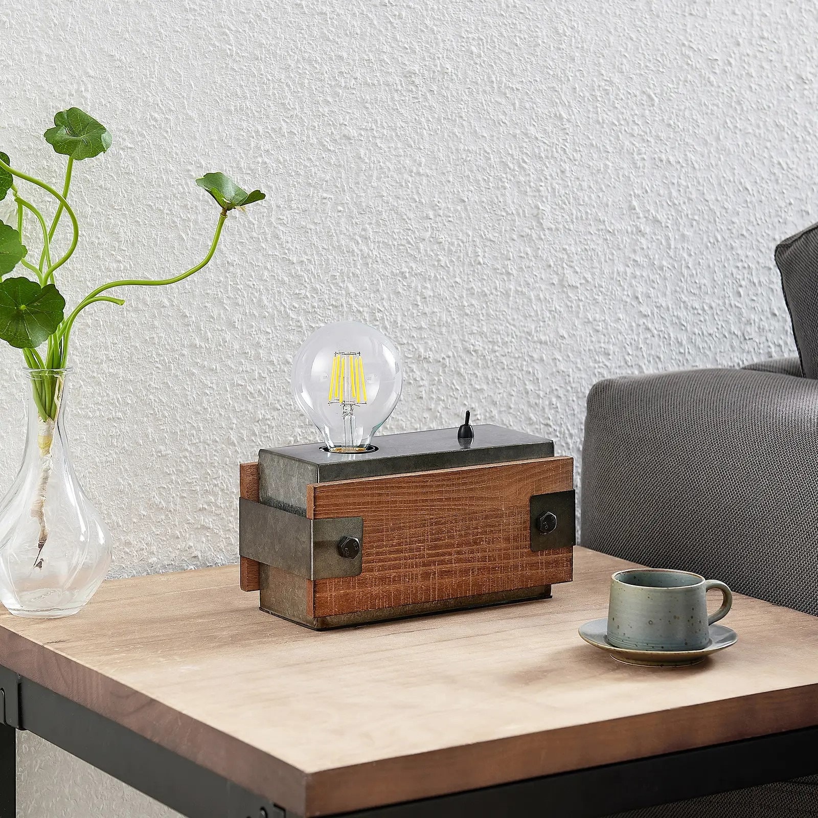 Minimalist Table Lamp With Edison Bulb, Table Lamp, Unique Table Lamp ...