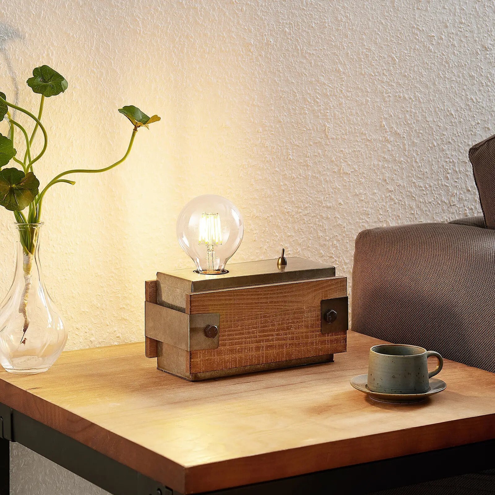 Minimalist Table Lamp With Edison Bulb, Table Lamp, Unique Table Lamp ...