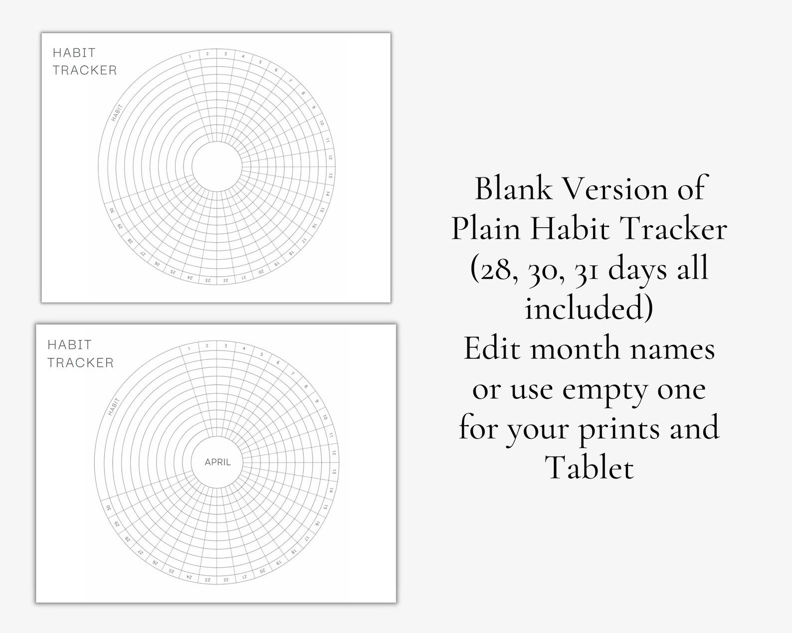 Monthly Habit Tracker Printable: Mandala Goal Planner (canva PDF) - Etsy