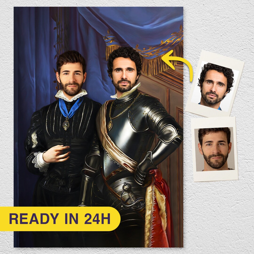 Custom Royal Portrait From Photo, Personalized Historical Canvas ...