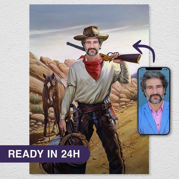 Western Portrait Art - Etsy