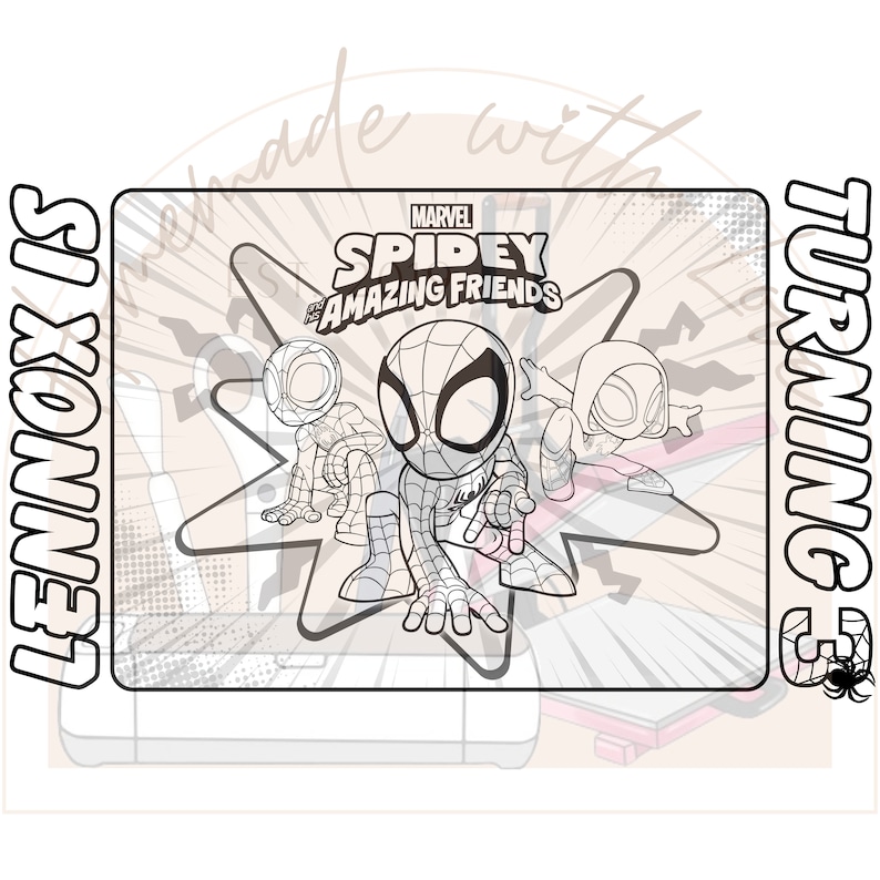 Spidey and His Amazing Friends Coloring Page, Personalized Placemat - Etsy
