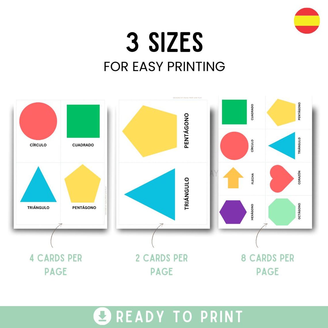 Spanish Shapes Flashcards Printable | Basic Shape Flash Cards ...