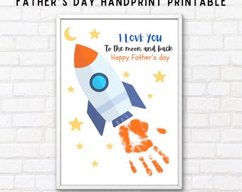 Father's Day Printable, Best Dad Ever Handprint Art, Fathers Day Gift ...