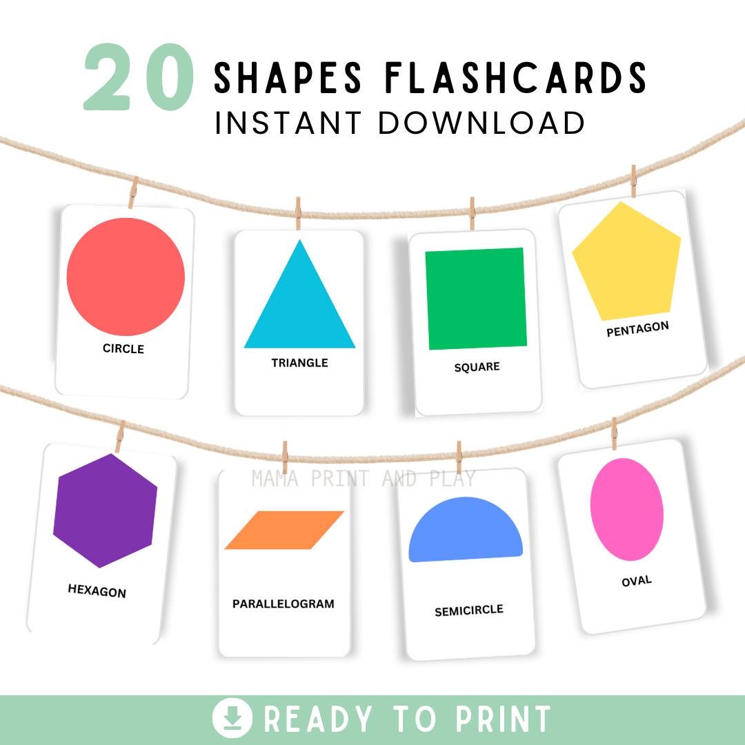Shapes Flashcards | Digital Download for Learning & Education ...