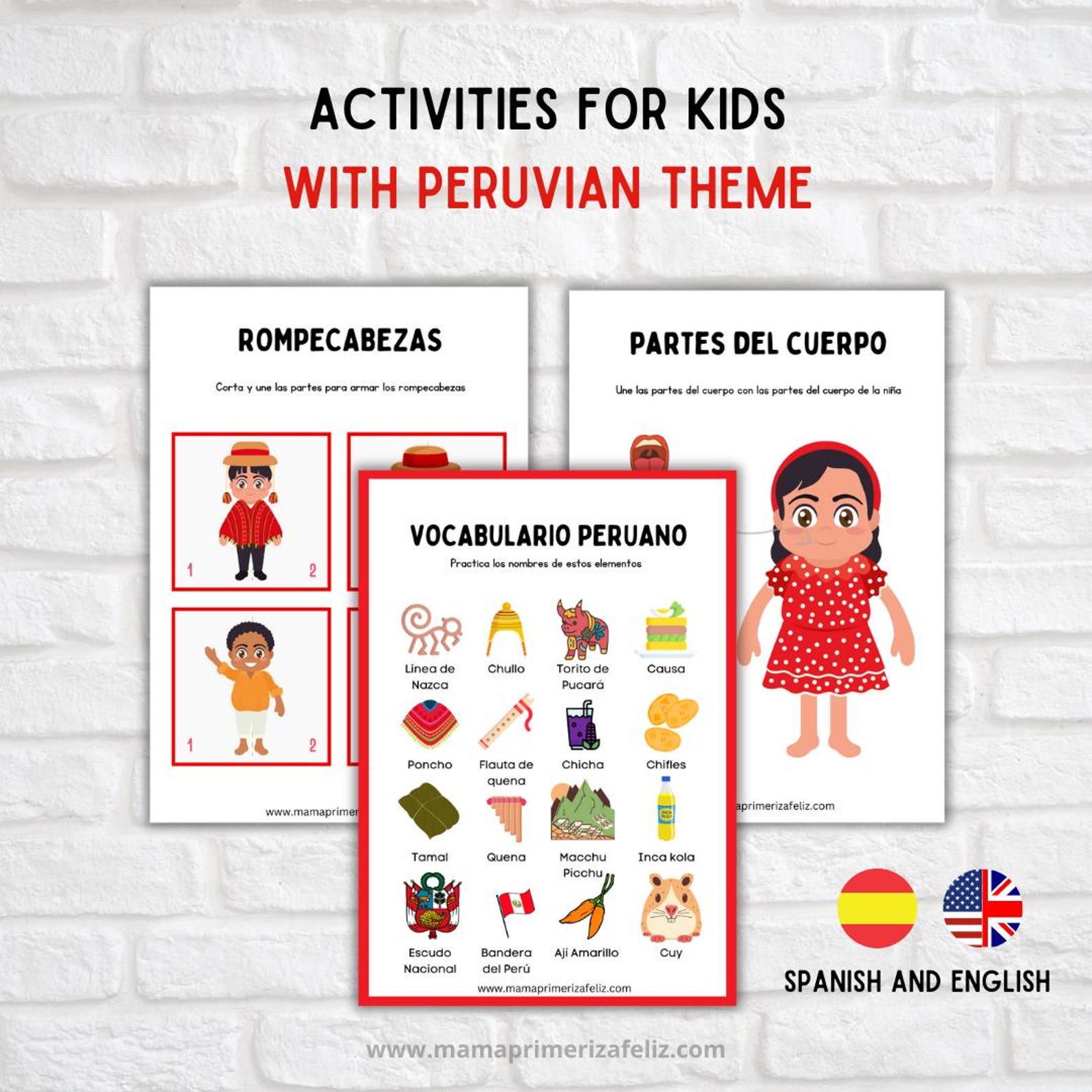 My Peruvian Activity Book Printable in Spanish and English Activities ...