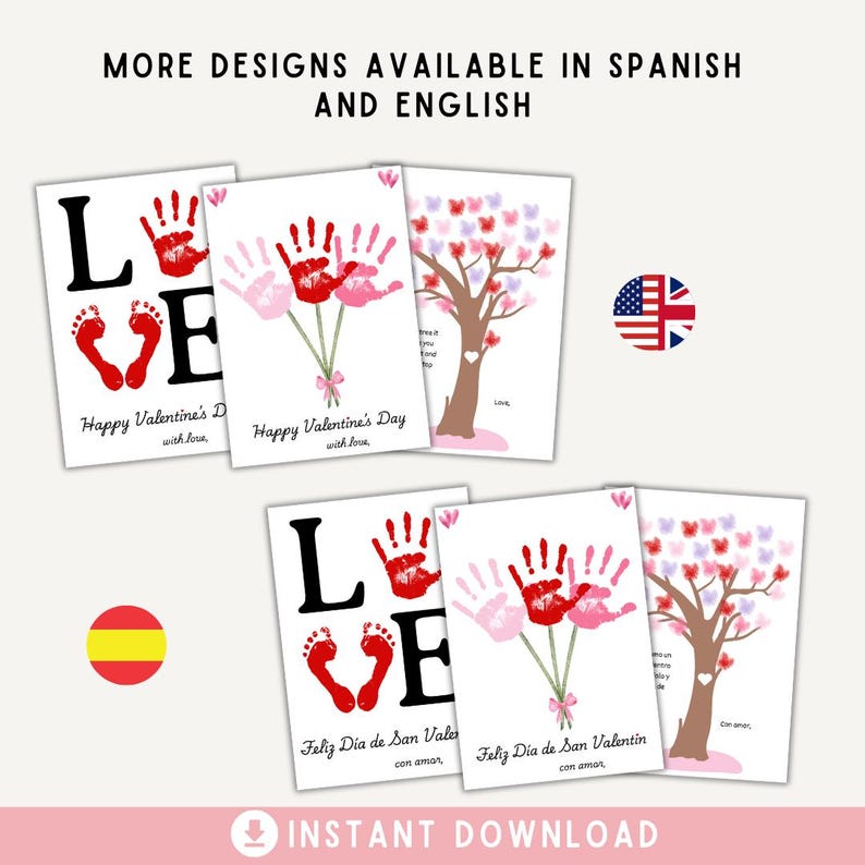 Spanish Valentine Handprint Art for Kids | Valentine Craft in Spanish ...