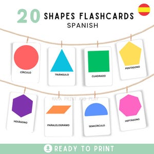 Spanish Shapes Flashcards Printable | Basic Shape Flash Cards ...