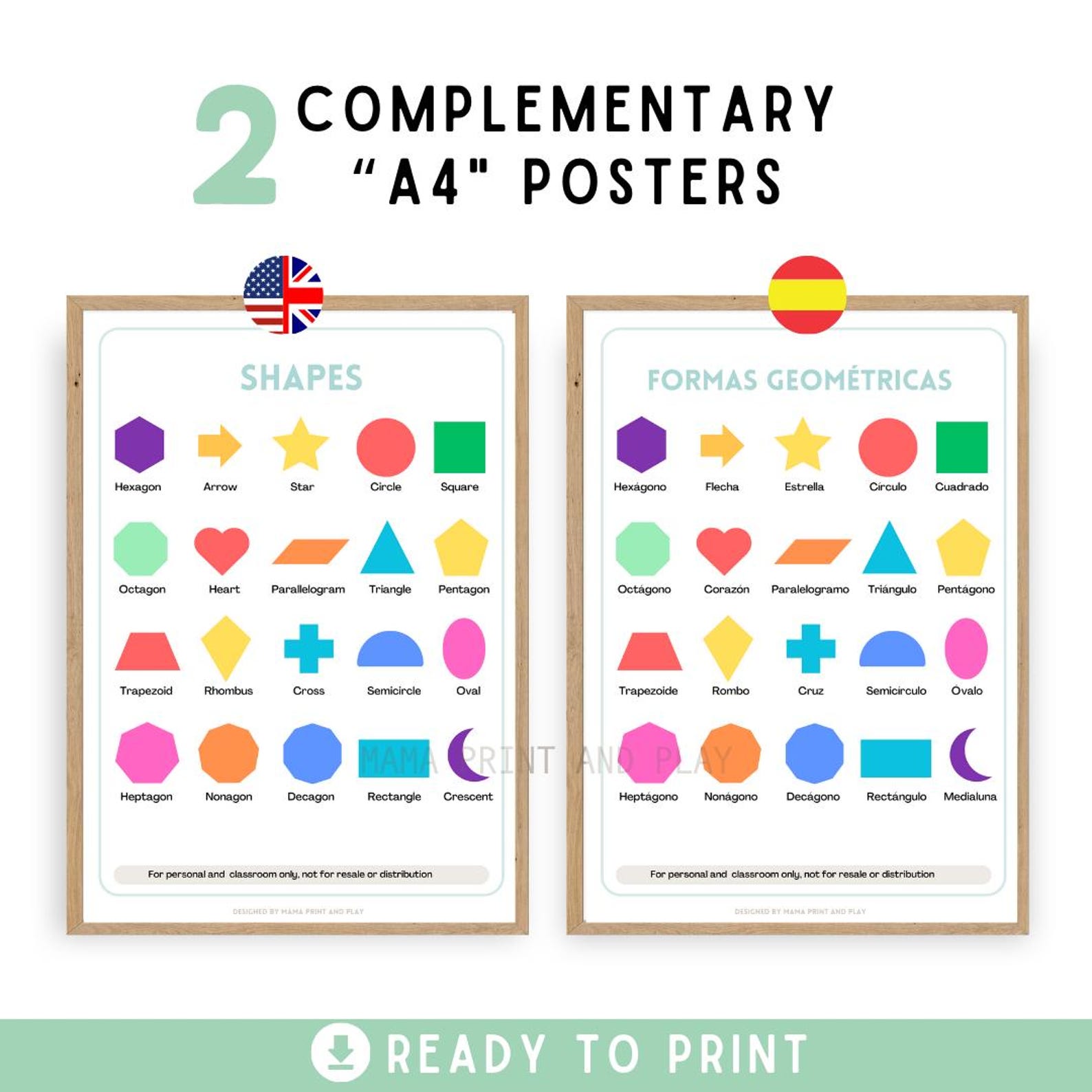 Spanish Shapes Flashcards Printable | Basic Shape Flash Cards ...