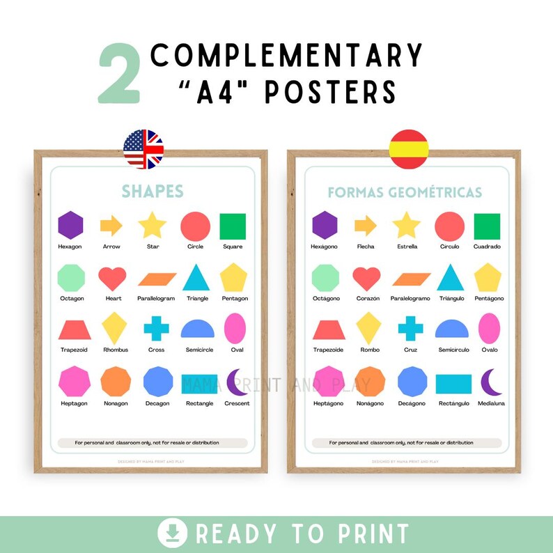 Spanish Shapes Flashcards Printable | Basic Shape Flash Cards ...