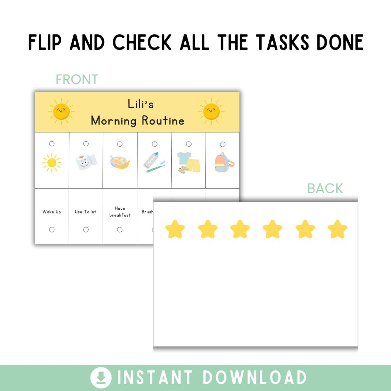 Editable Routine Flipchart, Flip Chart : Kids Daily Checklist, Morning ...