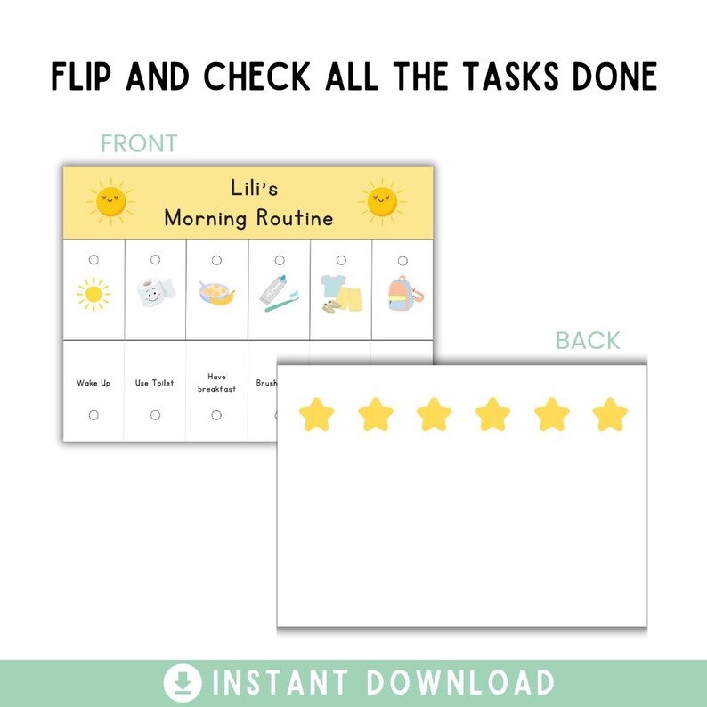 Editable Routine Flipchart, Flip Chart : Kids Daily Checklist, Morning ...