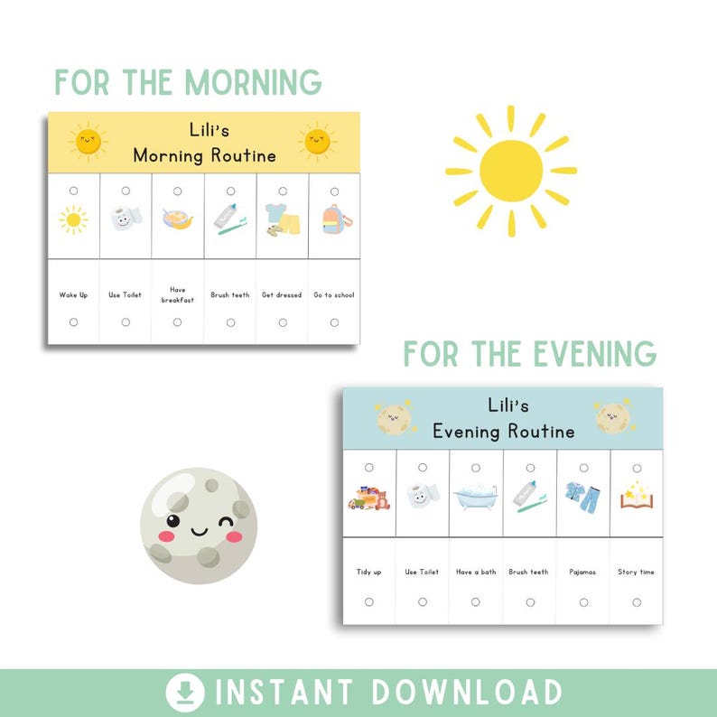 Editable Routine Flipchart, Flip Chart : Kids Daily Checklist, Morning ...